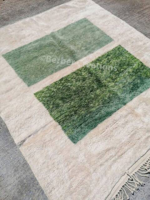 Green Beni Mrirt Rug, Soft Abstract Handmade Wool Berber Rug by Etsy ...