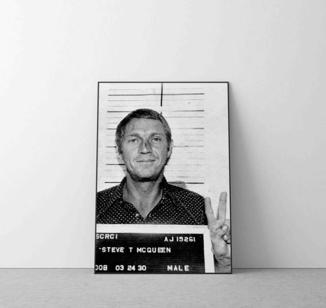steve Mcqueen Mugshot Celebrity Poster Print, Wall Art Decor Iconic ...