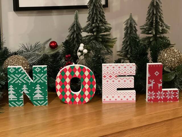 Freestanding Foamex Block Letters Noel Sign, Christmas Letter ...