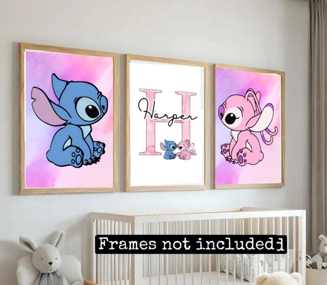 Stitch Prints - Girls Bedroom Room -Personalised Prints-Lilo & Stitch ...