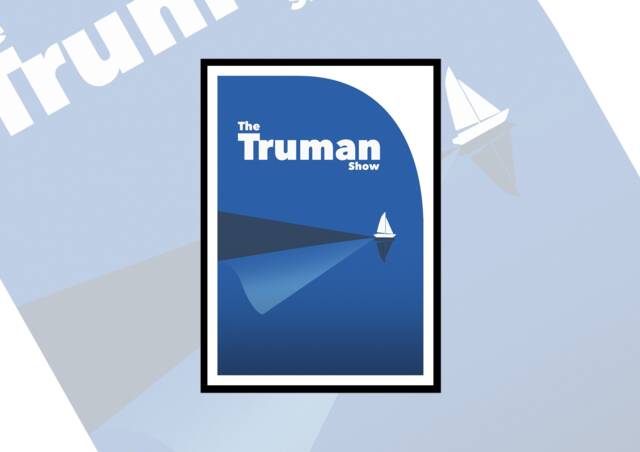 The Truman Show 1998 Inspired Alternative Movie Print, Jim Carrey, 90's ...