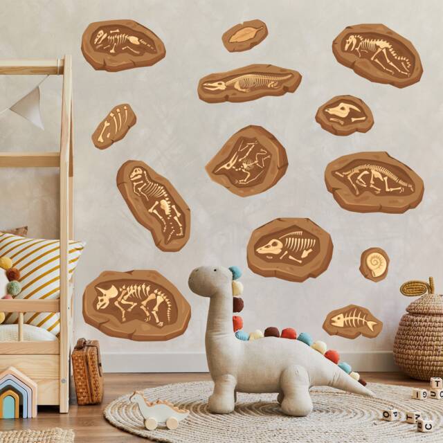 Dinosaur Wall Sticker - Fossils Decal Set Kids Art by Etsy | ufurnish.com