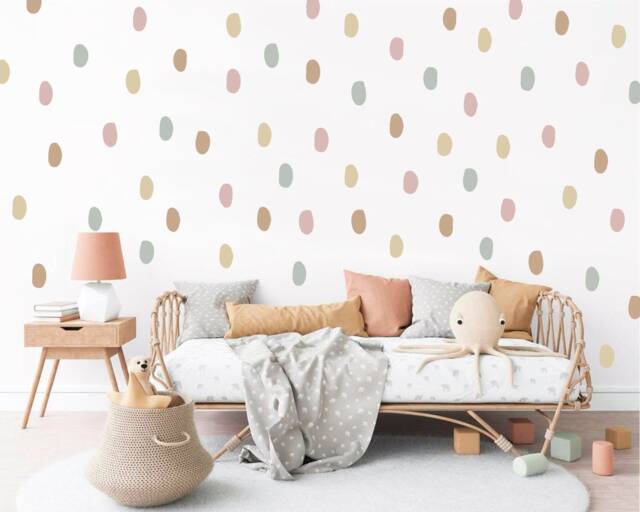 Vintage Polka Dot Wall Stickers Neutral Boho Nursery Decor by Etsy ...
