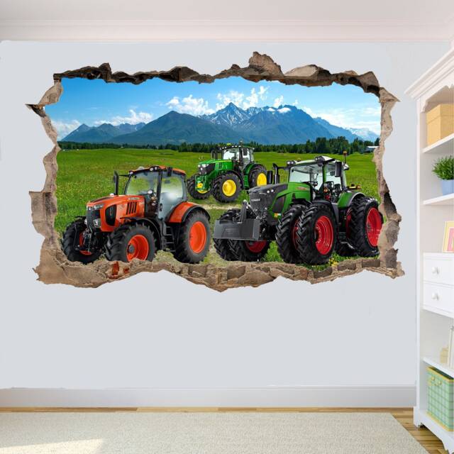 Powerful Modern Tractors Scenery Wall Art Sticker Decal Mural Poster ...