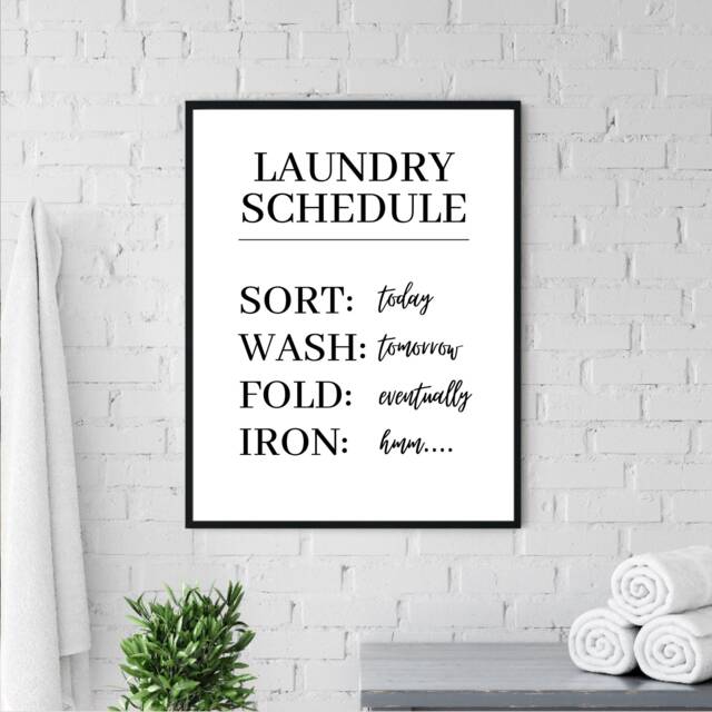 Laundry Print - Schedule Room Decor Sign Art Home Wall Prints by Etsy ...
