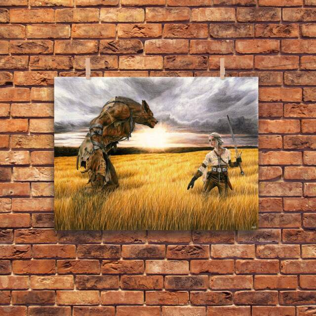 Ciri Vs Werewolf - Print Poster Game New Wall Art Decor Premium Print ...