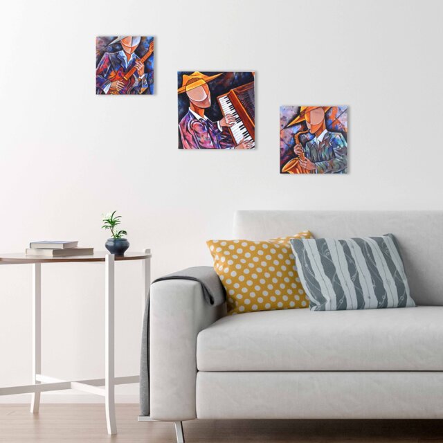 Loving Jazz, Wall Decor.wooden Framed Fabric, Wall Hanging Art by Etsy ...