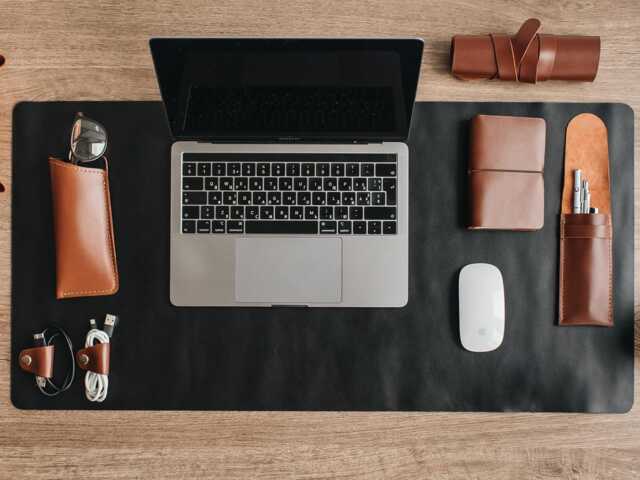 Custom Leather Desk Mat, Office Organization, Macbook Mouse Pad ...