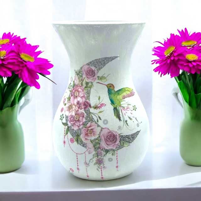 Hummingbird Vase, Bouquet Vase For Flowers, Moon Unique Vases, Pretty ...
