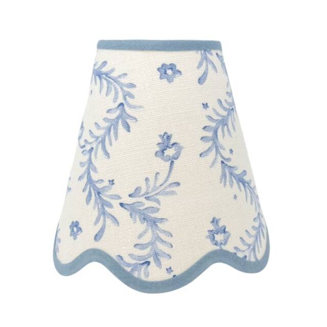 Scallop Lampshade - Floral Linen Natural Scalloped Edges Trim Colours ...