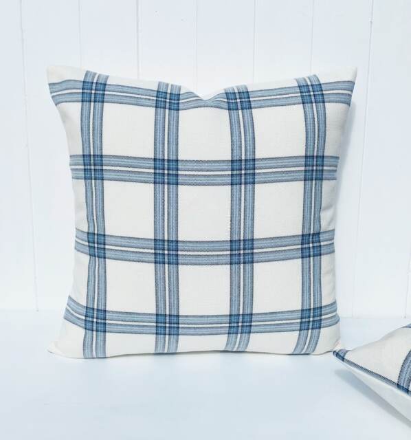 Handmade Laura Ashley Dalby Check Cushion Seaspray Blue Plaid by Etsy ...
