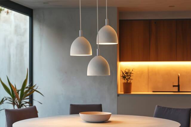 Minimal Scandinavian Dome Pendant Light, Soft Ceramic Form, Hardwired ...
