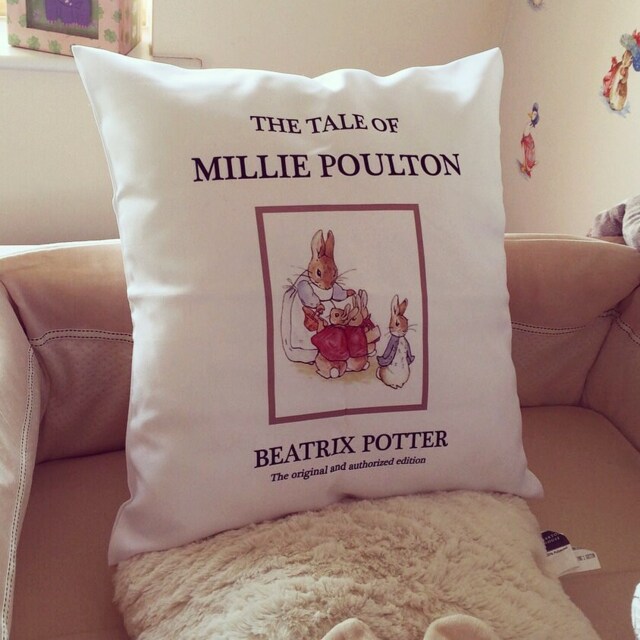 Personalised Beatrix Potter Nursery Cushion - New Baby Gift Story Book ...