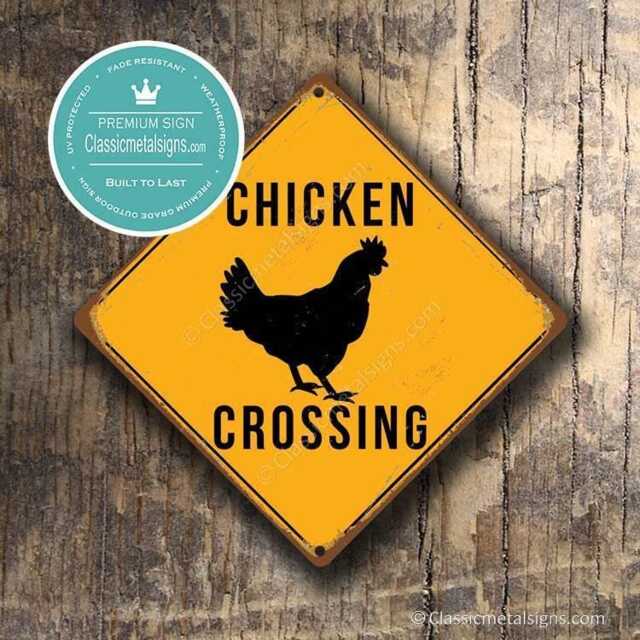Chicken Crossing Sign For Yards Or Coops, Rustic Farmhouse Outdoor D ...
