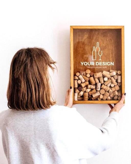 Your Custom Text Or Design, Wooden Wine Cork Holder, Rustic Shadow Box ...