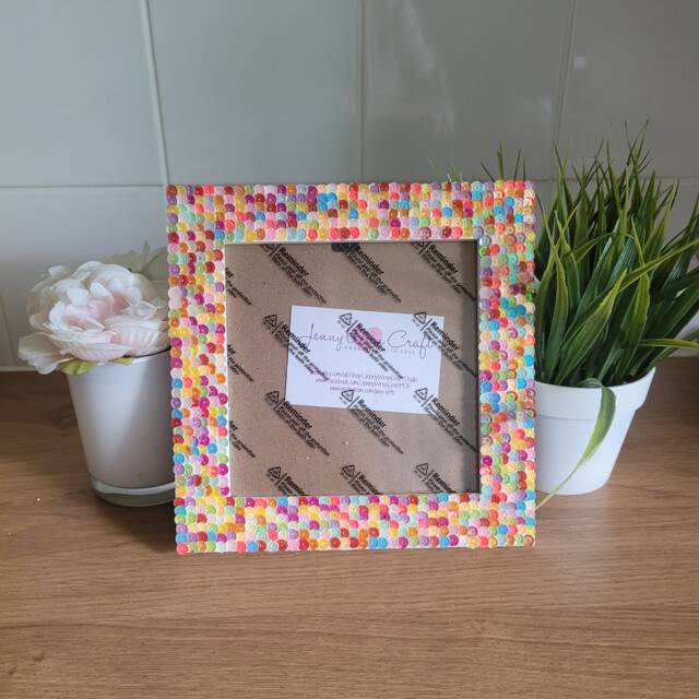 Square Multi Coloured Sequin Photo Frame 6 X Inches by Etsy | ufurnish.com