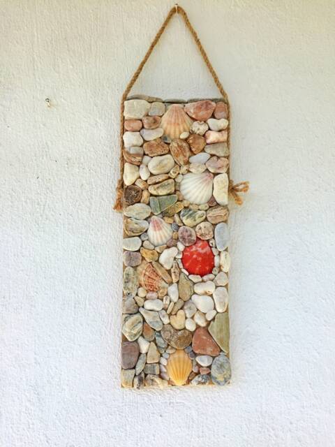 Seashells Wall Hanging, Seashell Art, Wood Wall Decor, Seashell Decor ...