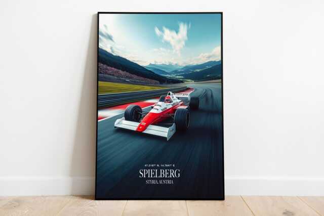 Spielberg Racing Circuit Poster - Austrian Alps F1 Art A3 A2 A1 A0 ...
