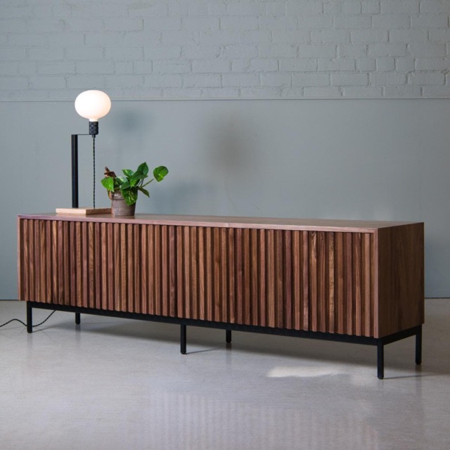 Fluted Storage Cabinet, Walnut Sideboard, Tv Stand, Media Unit - Koda ...