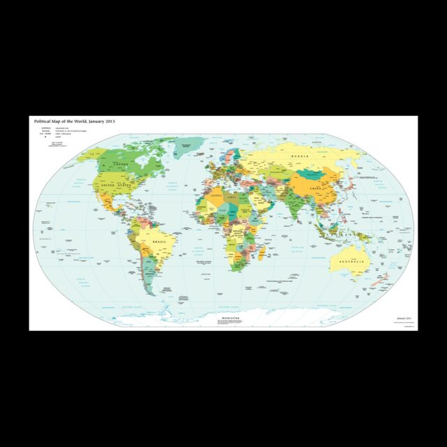 Earth Nations World Political Wall Map Robinson Projection - Pick Large ...