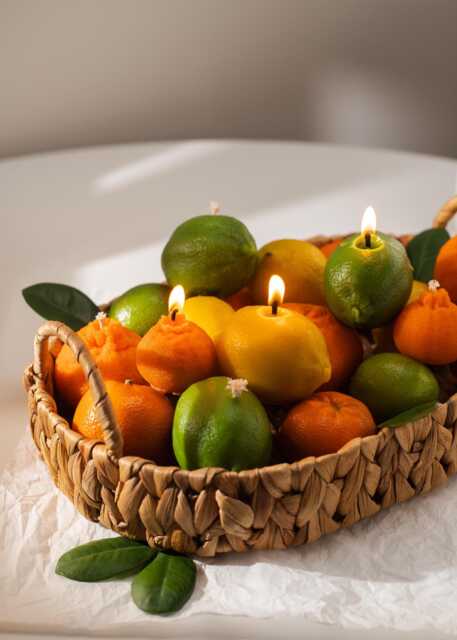 Citrus Candles, Lemon Candle, Orange Lime Fruit Home Decor, Food Gift ...