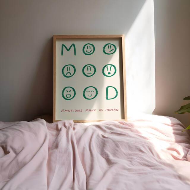 Mood Unframed Print - Emotions Positive Posters Uplifting Art Hand ...