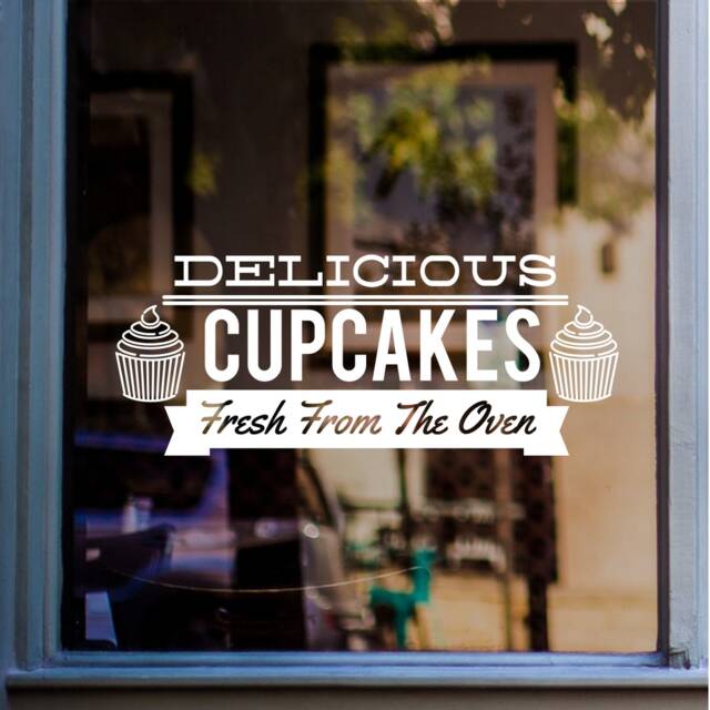 Bakery Shop Window Sticker Delicious Cupcakes Caf?? Restaurant Vinyl ...