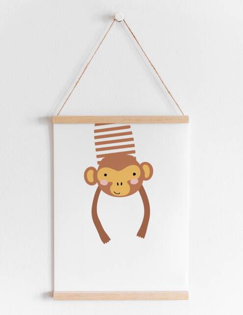 Monkey Print - Childrens Room Decor, Nursery Personalised Nursery Print ...