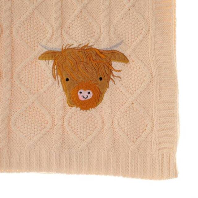 Highland Cow Baby Blanket, Cable Knit by Etsy | ufurnish.com
