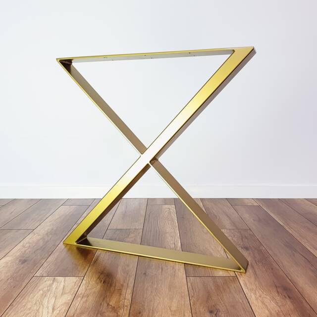 Metal Dining Table Legs - Set Of 2 Unique Twin X-Shape 80X40mm Steel ...