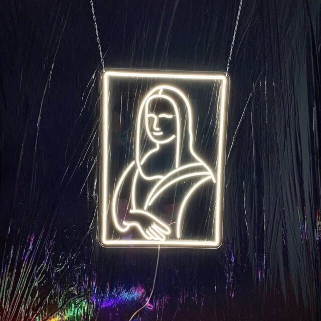 Mona Lisa Led Neon Sign, Da Vinci, Gioconda Portrait, Neon Wall Art ...