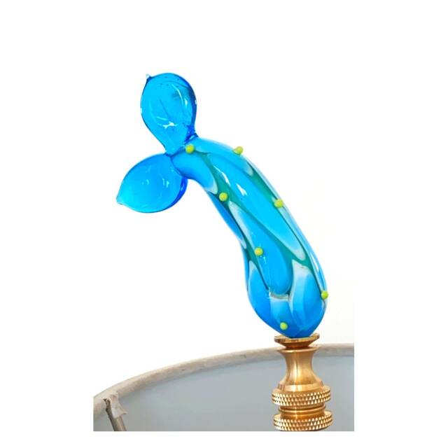 Finials For Lamps - Venetian Glass Nautical Mermaid Lamp Finials, Aqua ...