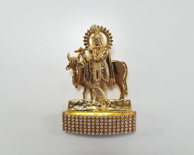 Lord Krishna , Rare Stone Decorated, Gold Plated Idol Statue by Etsy ...