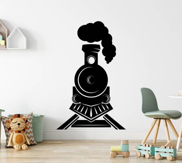 Train Wall Decal - Railroad Nursery Kids Room Decor Choo Locomotive Art ...