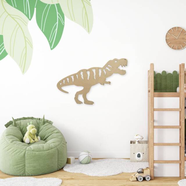 Wooden Dinosaur - Dino Bedroom Decor Wall Theme Decor- Art- T Rex Art ...