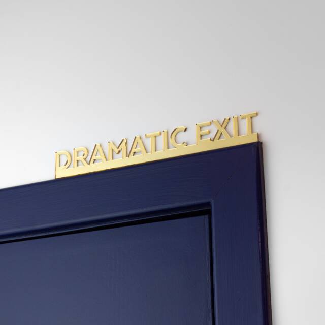 Dramatic Exit Door Topper Wall Shelf Sign - Custom Text & Sizes ...