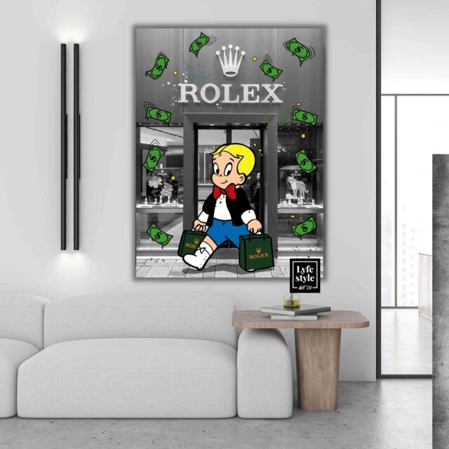 Richie Rich X Watch Art - Canvas Alec Monopoly Inspired - Wall Decor- Gifts For Him Scrooge ...