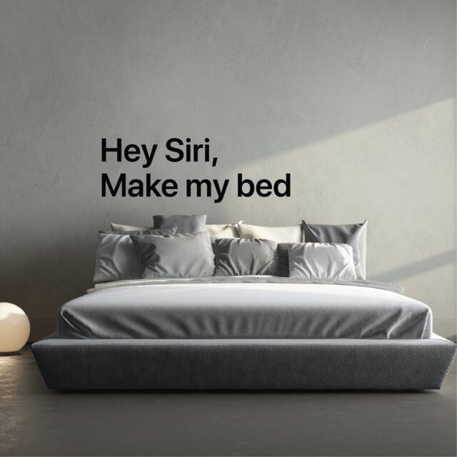 Hey Siri Make My Bed - Quote Removable Vinyl Wall Decal Stickers ...