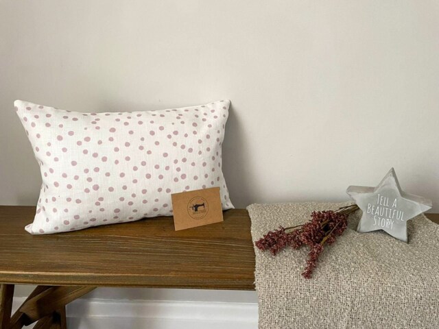 Dottie - Pink Polka Dot Linen Modern Farmhouse Cushion Covers by Etsy ...