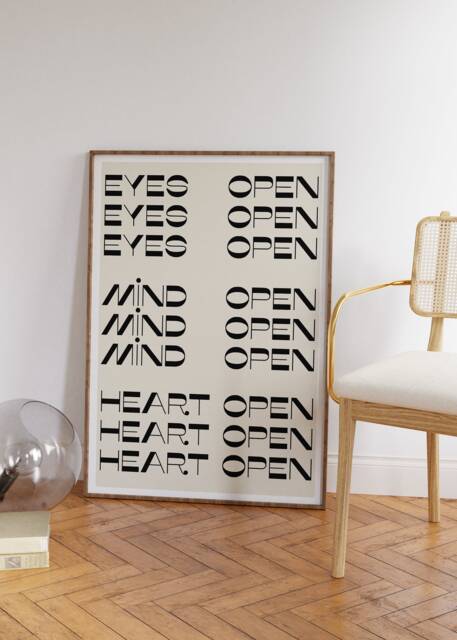 Mind Open Heart Art Print Spiritual Print, Quote Poster, Wisdom Wall ...