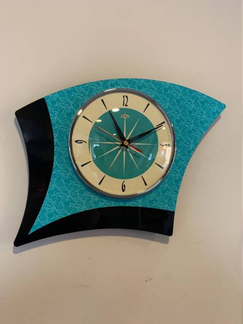 Colour Etched Asymmetric Formica Caravan Wall Clock From Royale ...