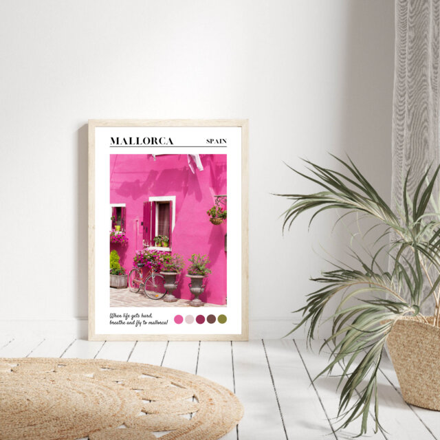 Mallorca Print, Majorca Spain Travel Poster, Home Decor, Wall Art, Gift ...