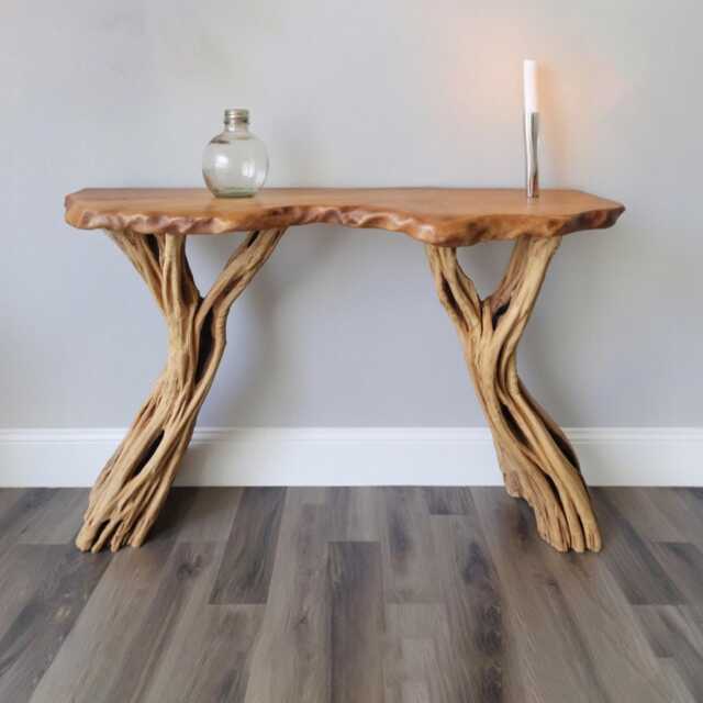 Natural Console Table Driftwood Solid Wood Entry Antique Floating ...