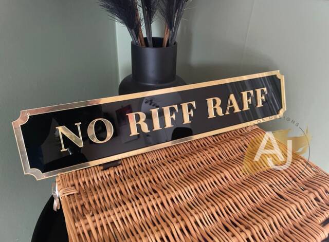 No Riff Raff Home Sign - Acrylic Wall Decor Street Style For Hallway by ...