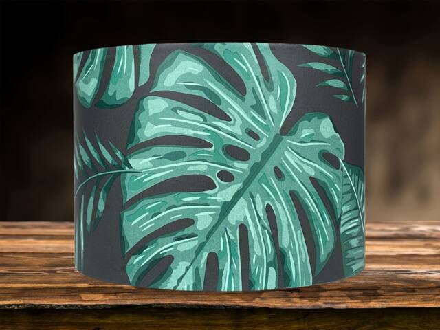 Jungle Leaf Lampshade Or Ceiling Light Shade Green Tropical Leaves Cheese Plant Monstera Theme ...