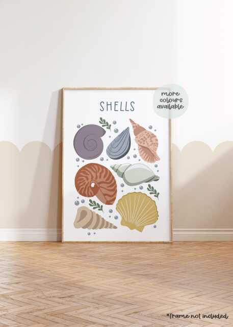 Under The Sea, Shell Print, Ocean Life, Nursery Prints, Sea Animals ...