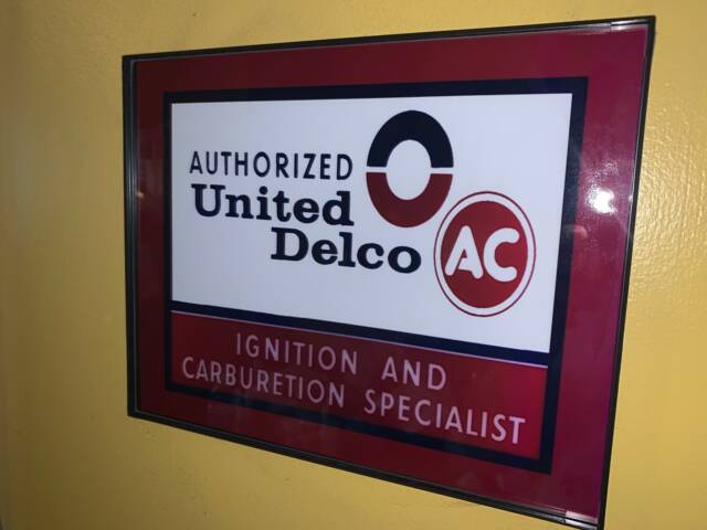 United Delco Ac Ignition Carburetor Motors Auto Car Garage Framed ...
