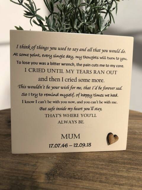 Memorial Mum Mam Mom Mummy Flower/Plant Pot Personalised Bereavement in ...