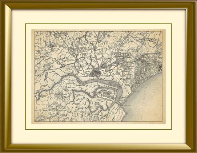 Old Map Of The Environs Poole, Dorset -1898 by Etsy | ufurnish.com