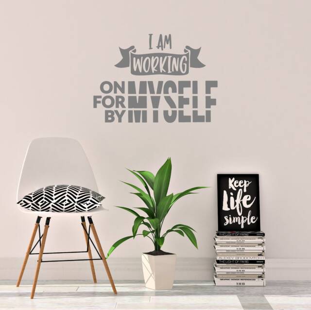 I Am Working On Myself Motivational Wall Sticker Quote by Etsy ...